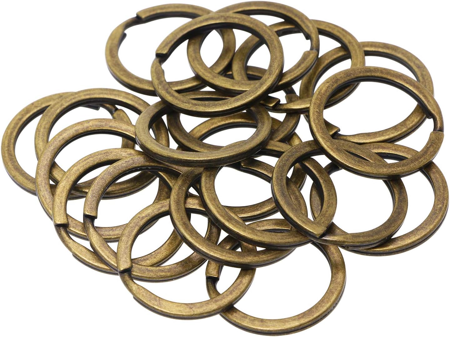 Amazon.com: Tupalizy Round Flat Key Chain Ring Metal Split Dog Tag ...