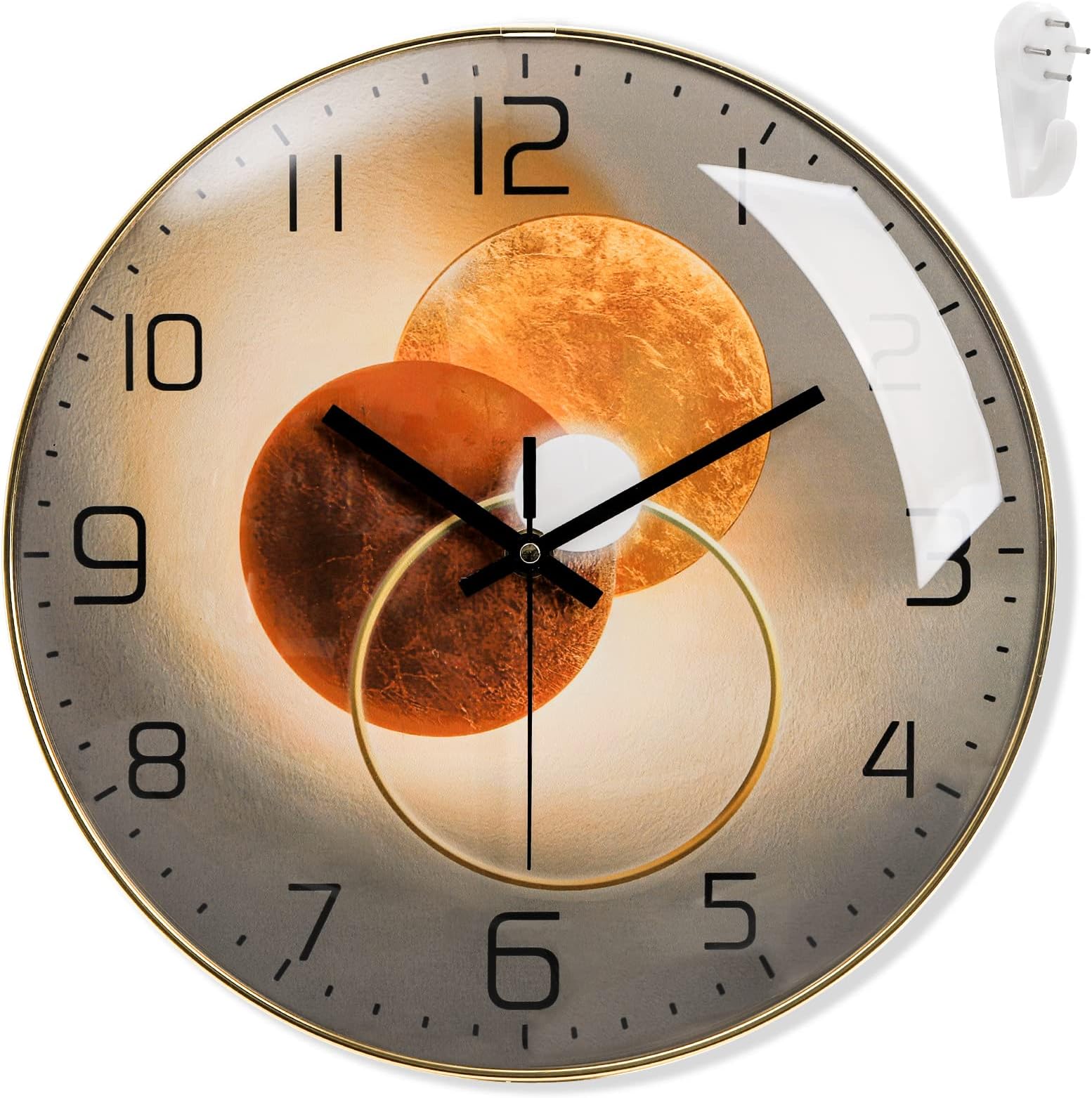 Amazon.com: Frcctre 12 Inch Wall Clock, Decorative Silent Non-Ticking ...