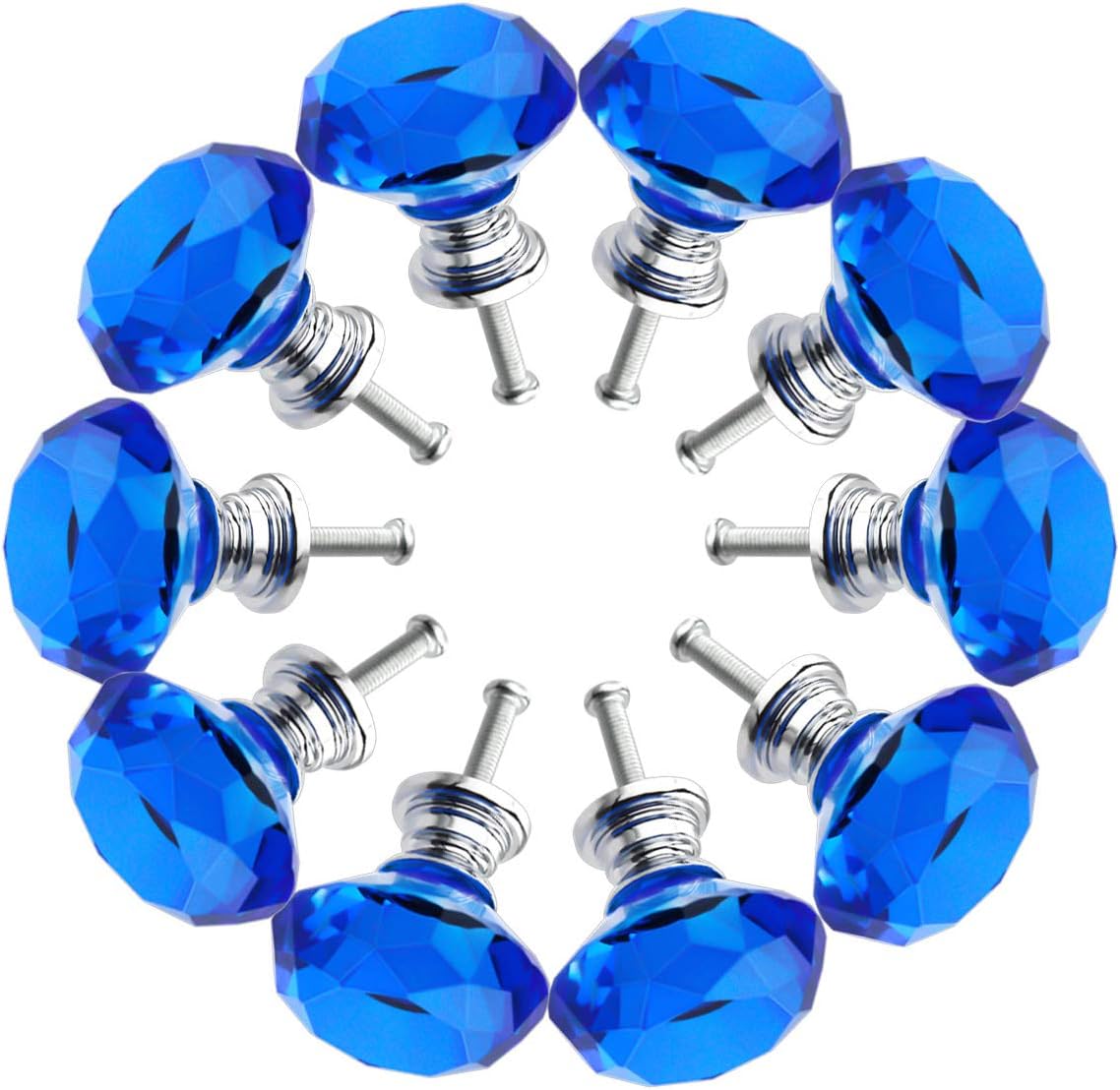 BNYZWOT Crystal Glass Cabinet Knobs 30mm Diamond Shape Drawer Kitchen ...