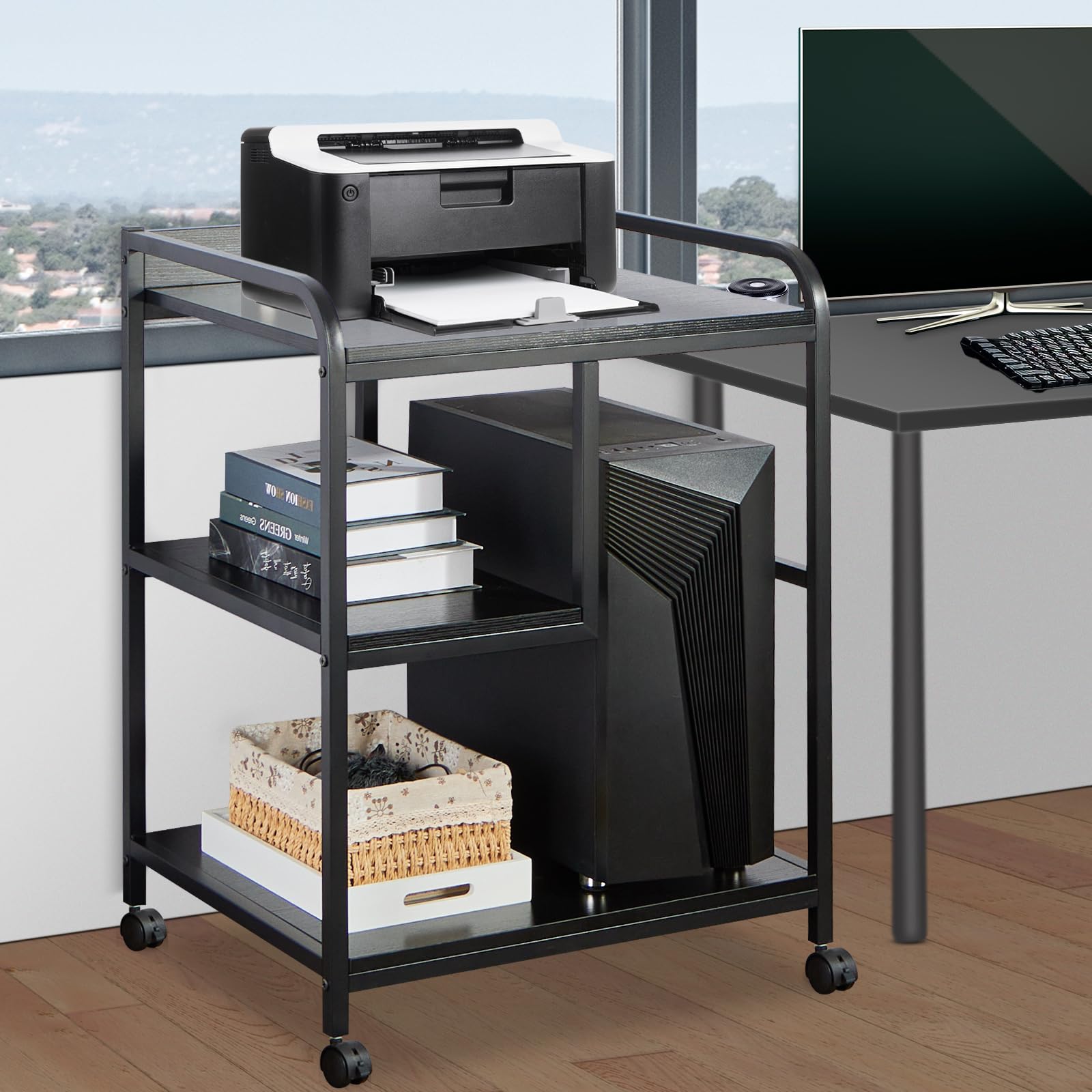 Buy jarrvz 3 Tier Printer Stand with Wheels Printer Desk, Multipurpose ...