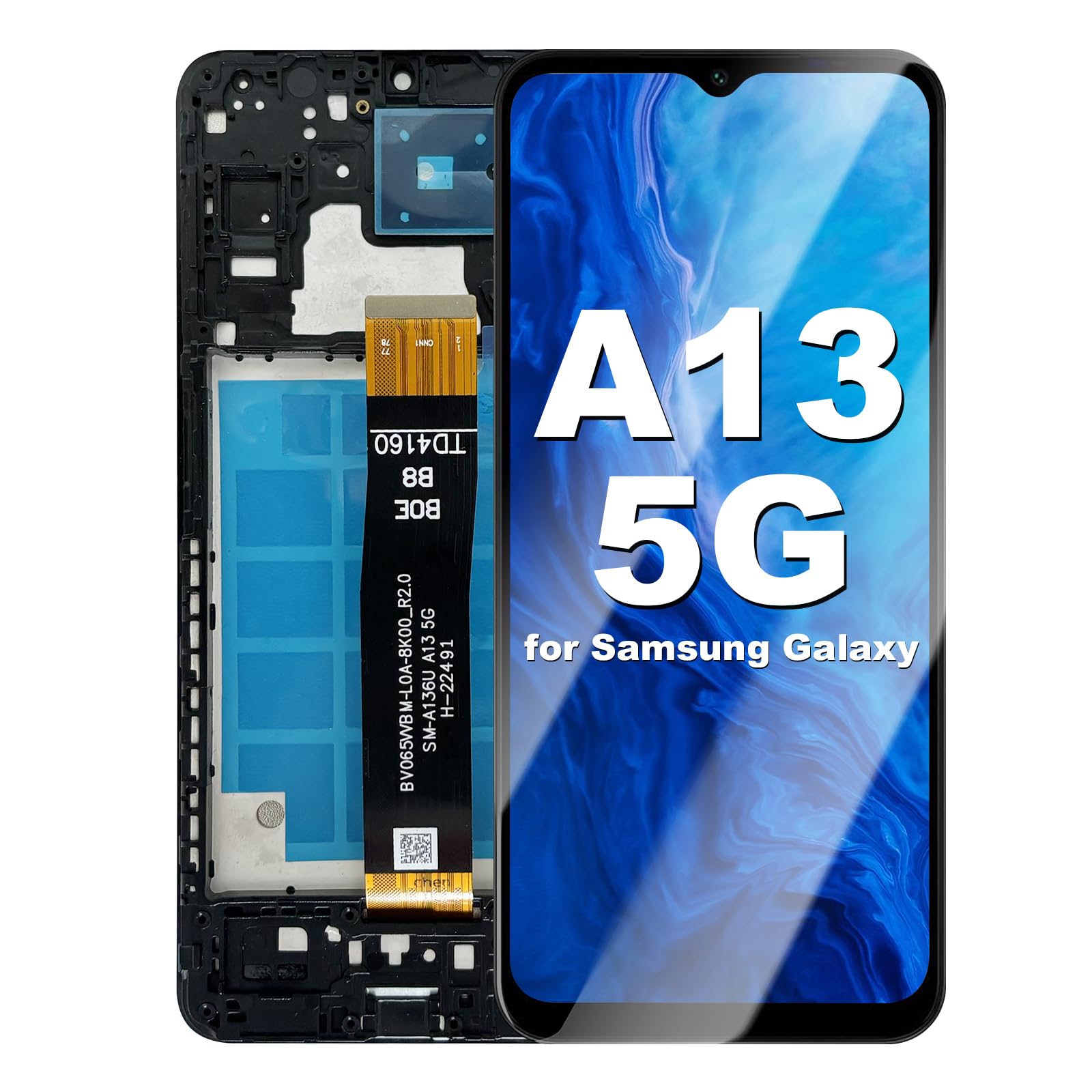 Amazon.com: for Samsung Galaxy A13 5G Screen Replacement with Frame ...