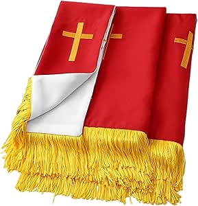 Amazon.com: Set of 3 Reversible Parament Includes Red Table Runner ...