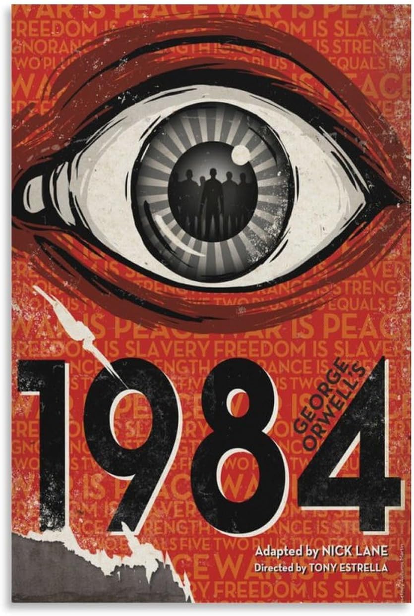 Amazon.com: Generic George Orwell - 1984 Book Cover Vintage Canvas Wall ...