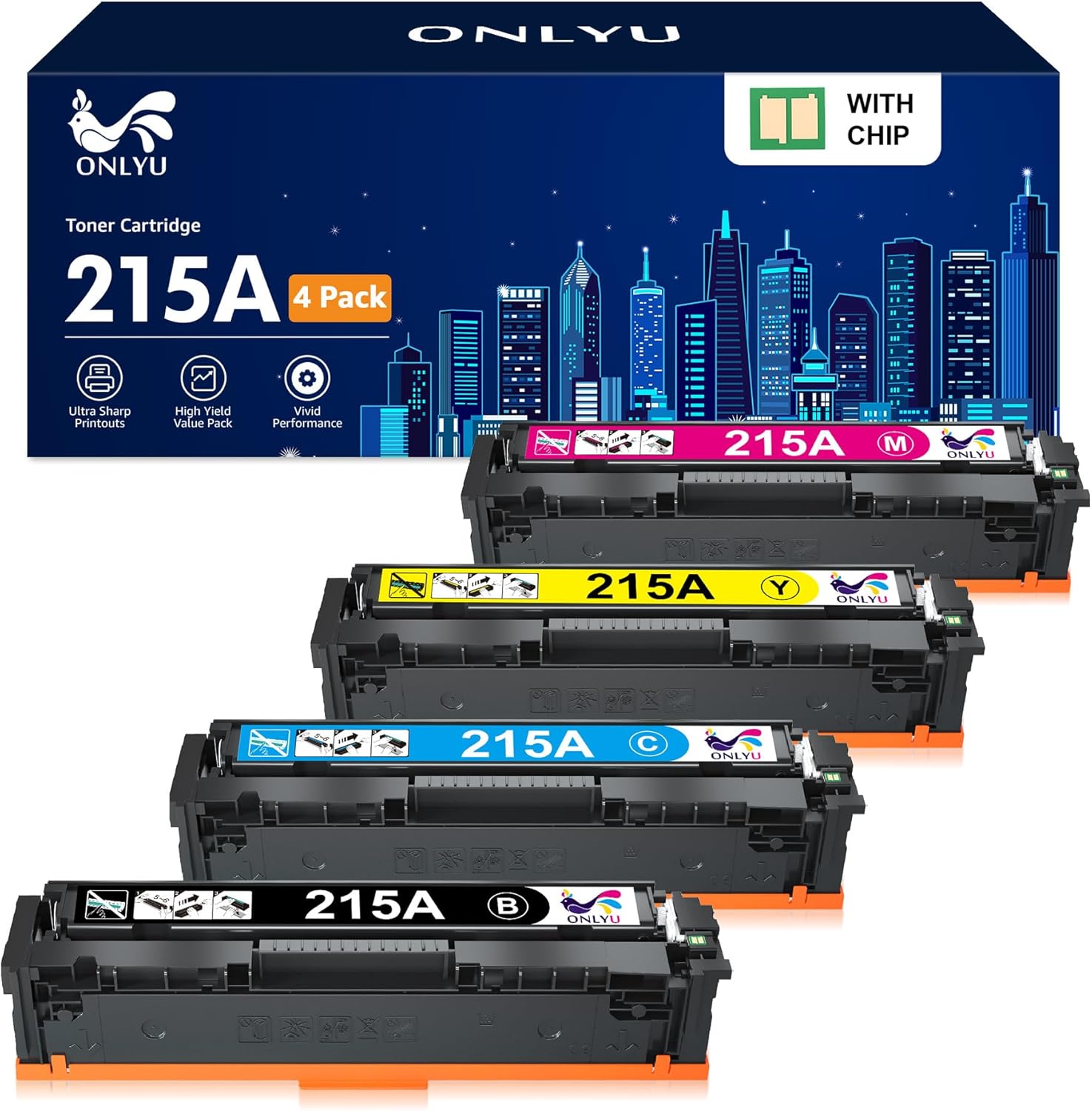 Amazon.com: ONLYU 215A Toner Cartridges with CHIP | Replacement for HP ...