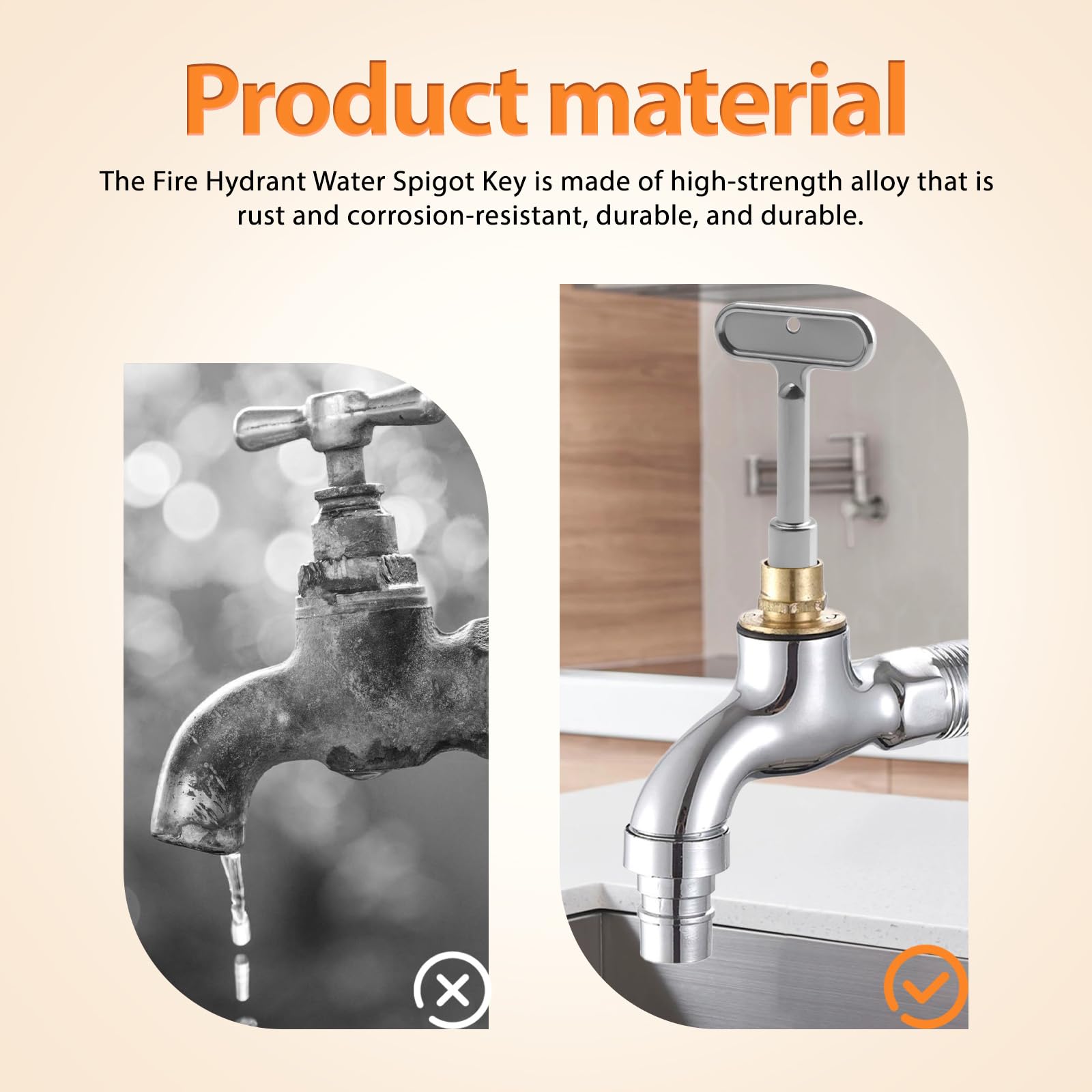 Snapklik.com : P1300-PART-13-KEY Fire Hydrant Wrench, Water Spigot Key ...