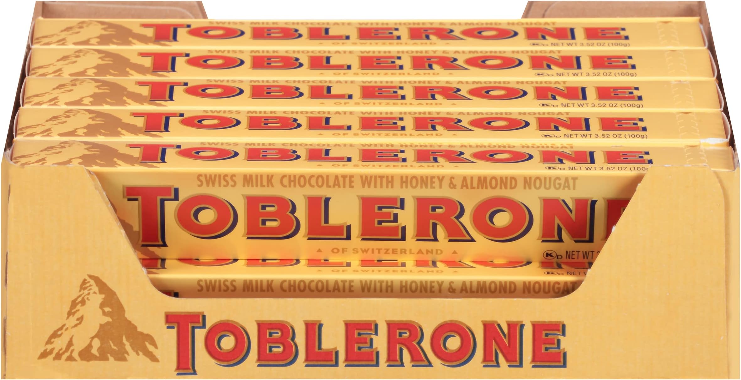 Amazon.com : Toblerone Original Triangular Candy, 100g - Smooth Swiss ...