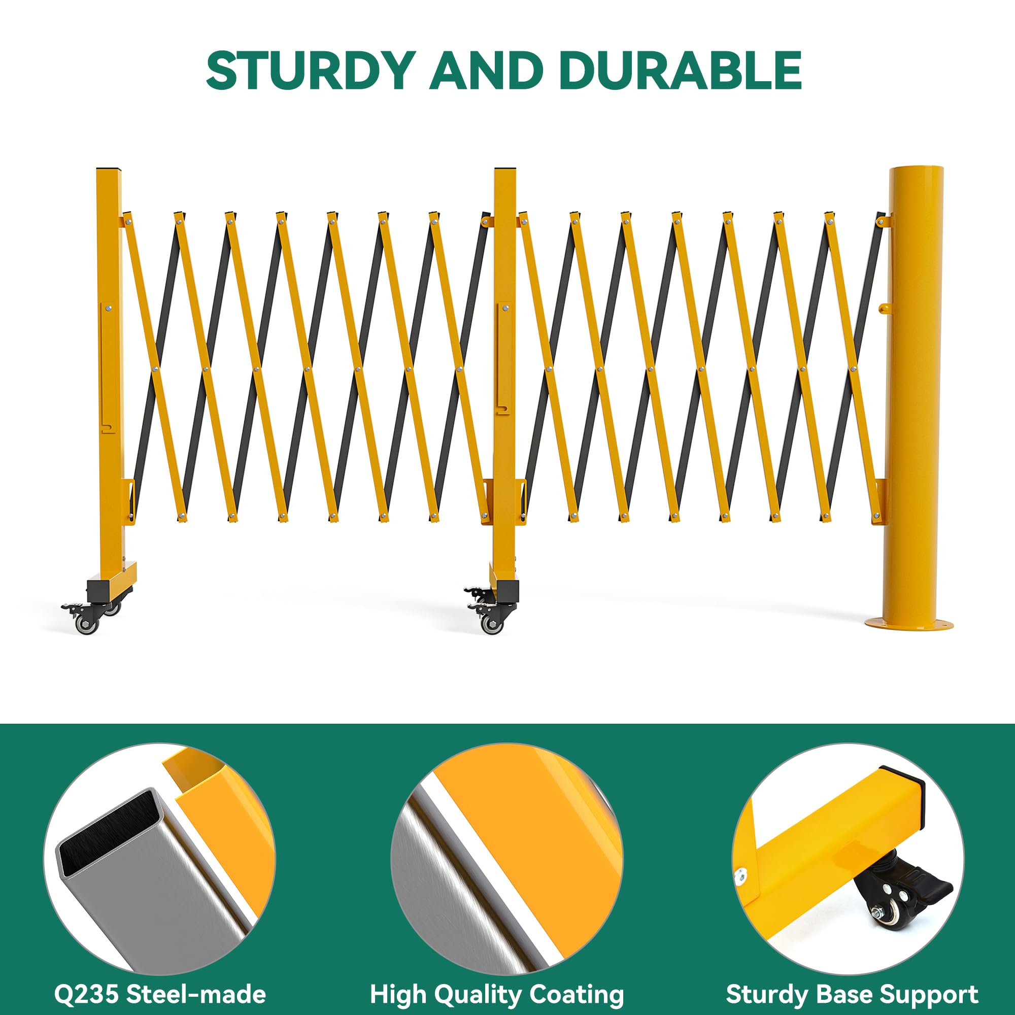 Snapklik.com : YITAHOME Metal Expandable Barricade, 17FT Folding ...