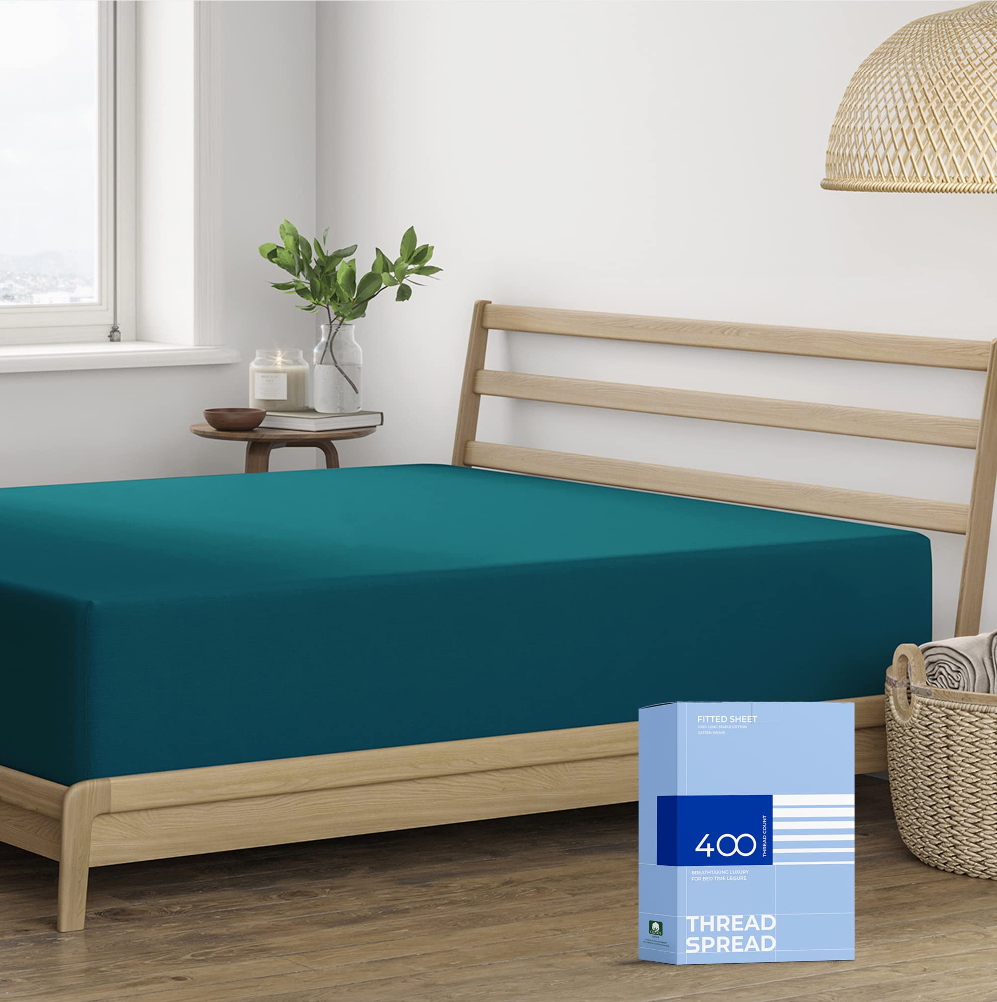 Amazon.com: THREAD SPREAD Twin XL Fitted Sheet Only - 100% Cotton 400 Thread Count 16" Deep ...