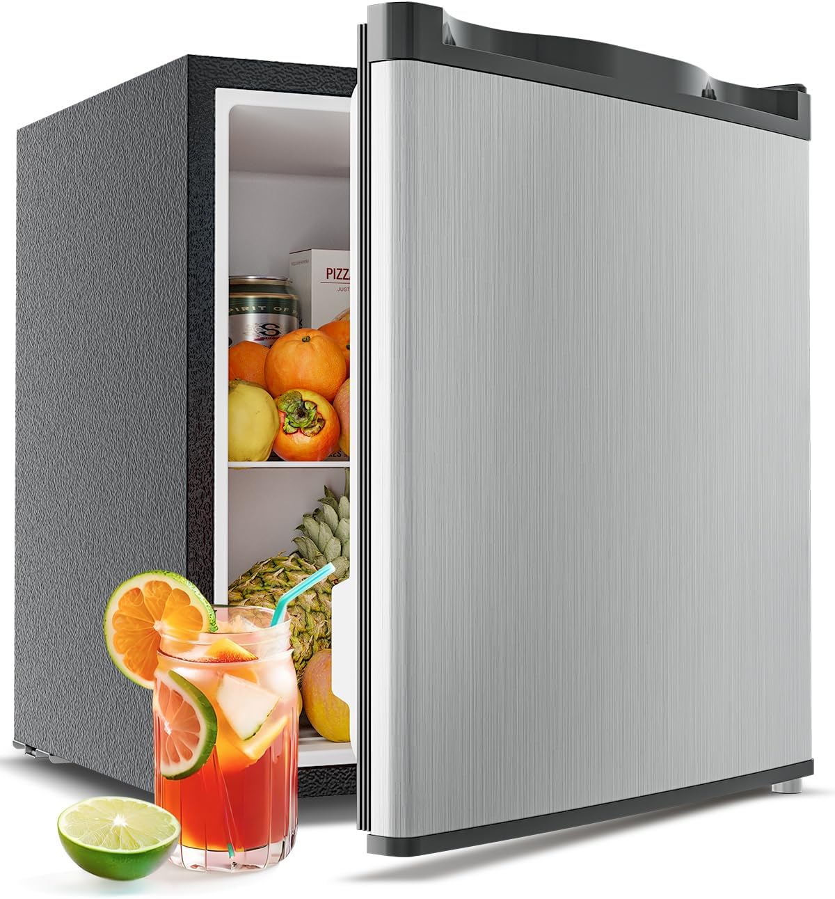 Amazon.com: Feelfunn Mini Fridge with Freezer - 1.7 Cu.Ft Single Door ...