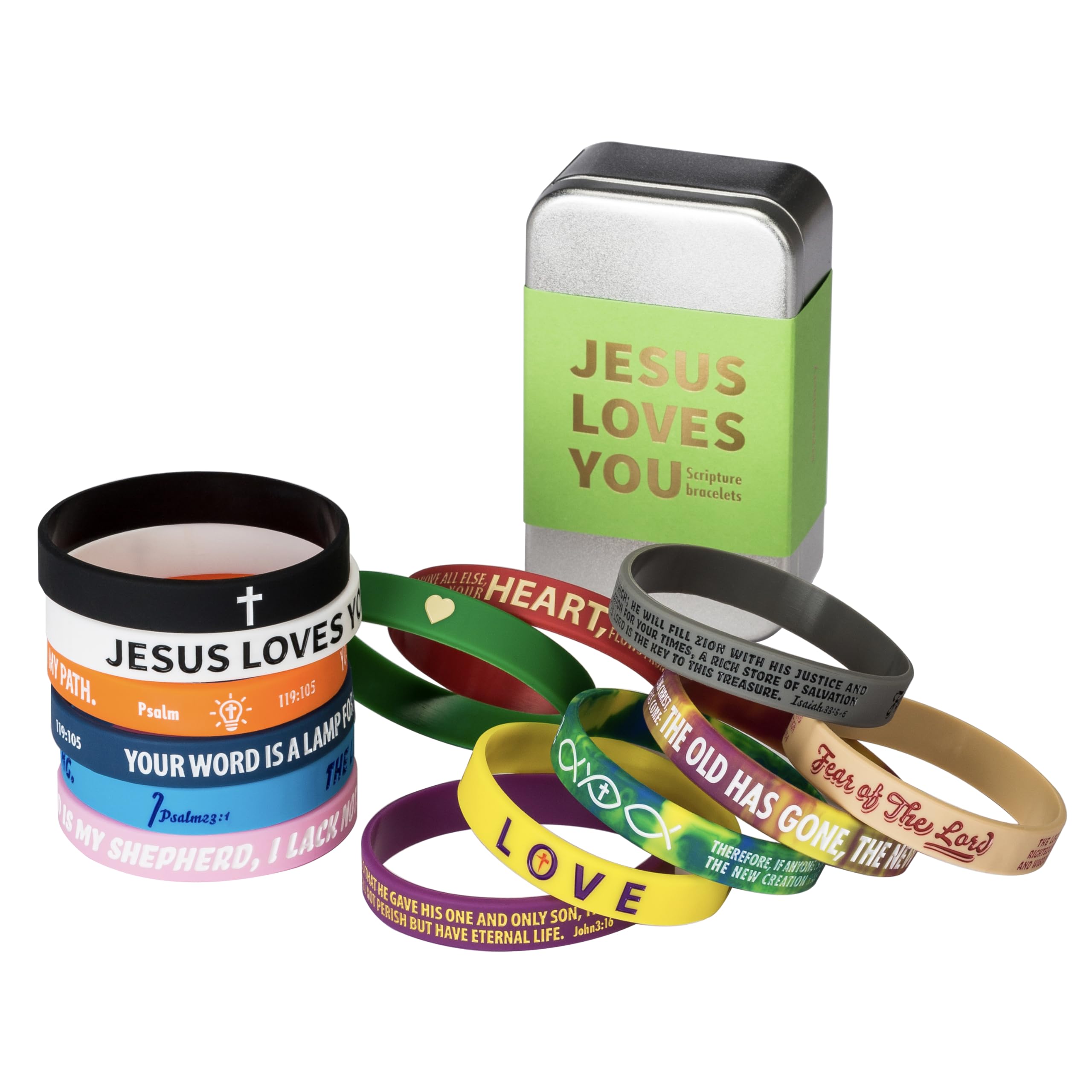 Amazon.com: Christian Inspirational Scripture Silicone Wristbands ...