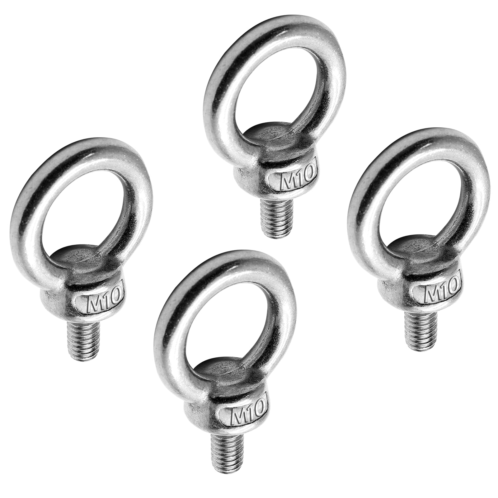 Snapklik.com : Suiwotin 4pcs M10 Eye Bolt, Stainless Steel Male Thread ...