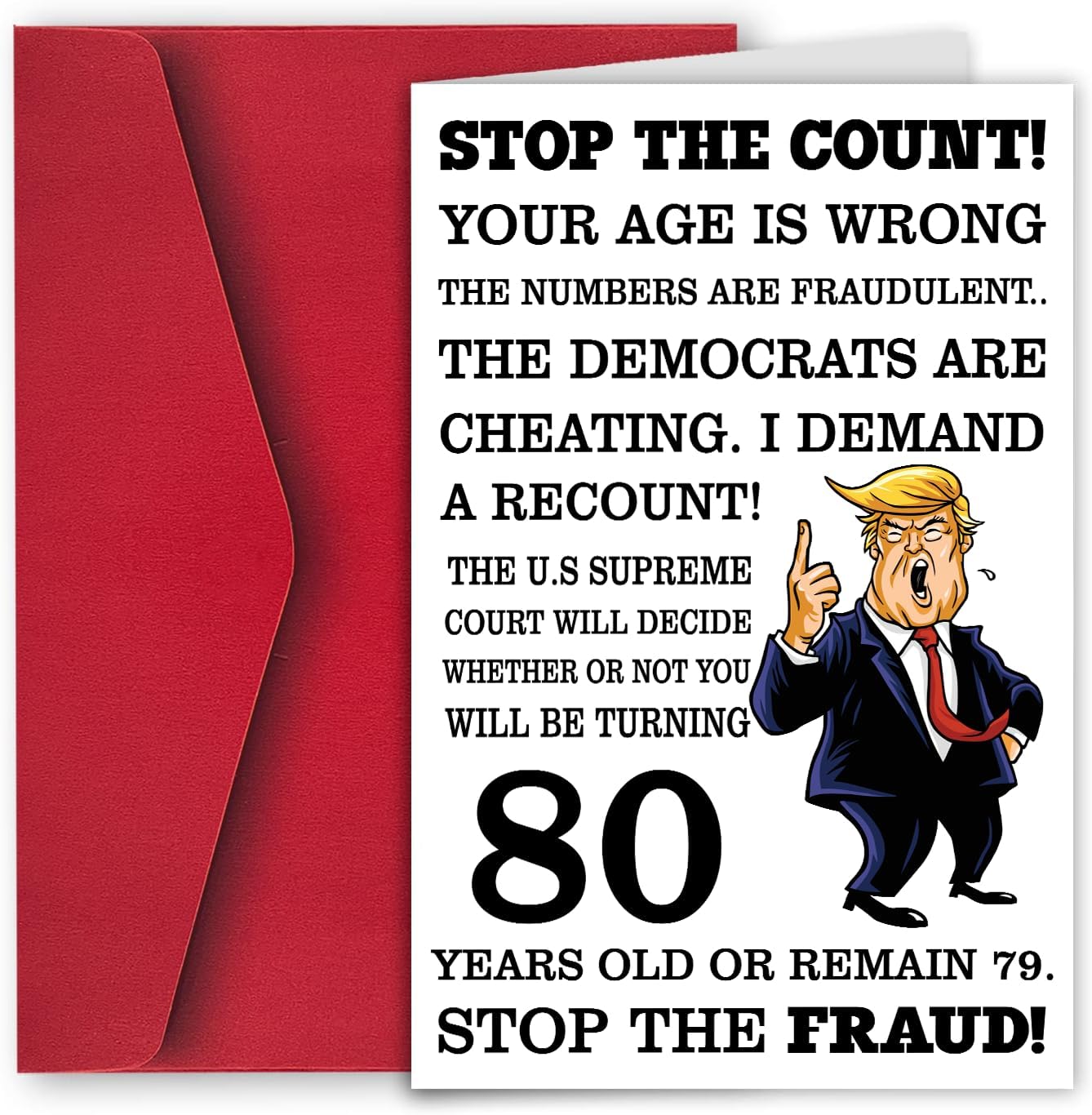 Amazon.com : RUALOVE Funny 80th Birthday Card, Hilarious 80 Years Old ...