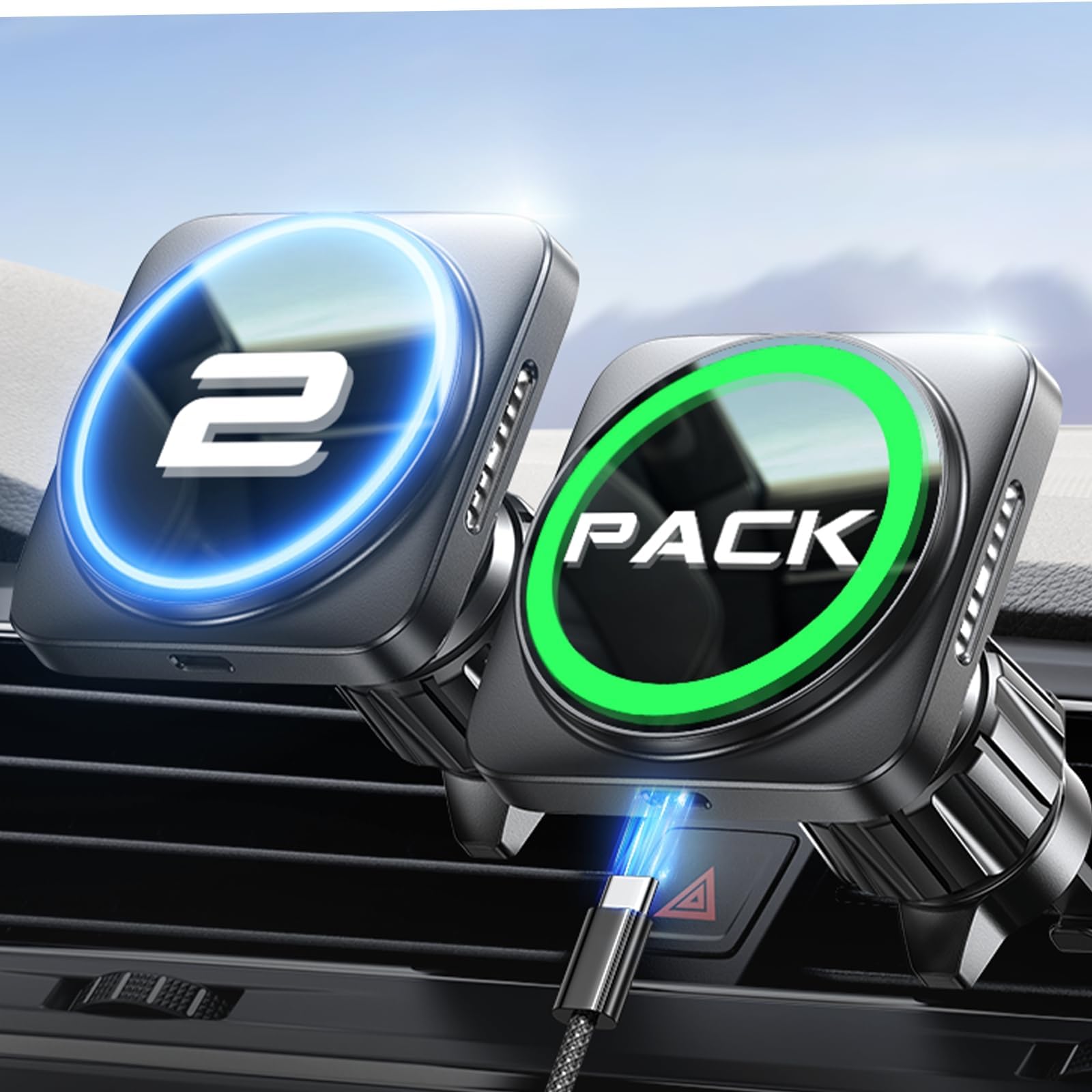 Amazon.com: LISEN for MagSafe Car Mount Charger, 15W Magnetic Wireless ...