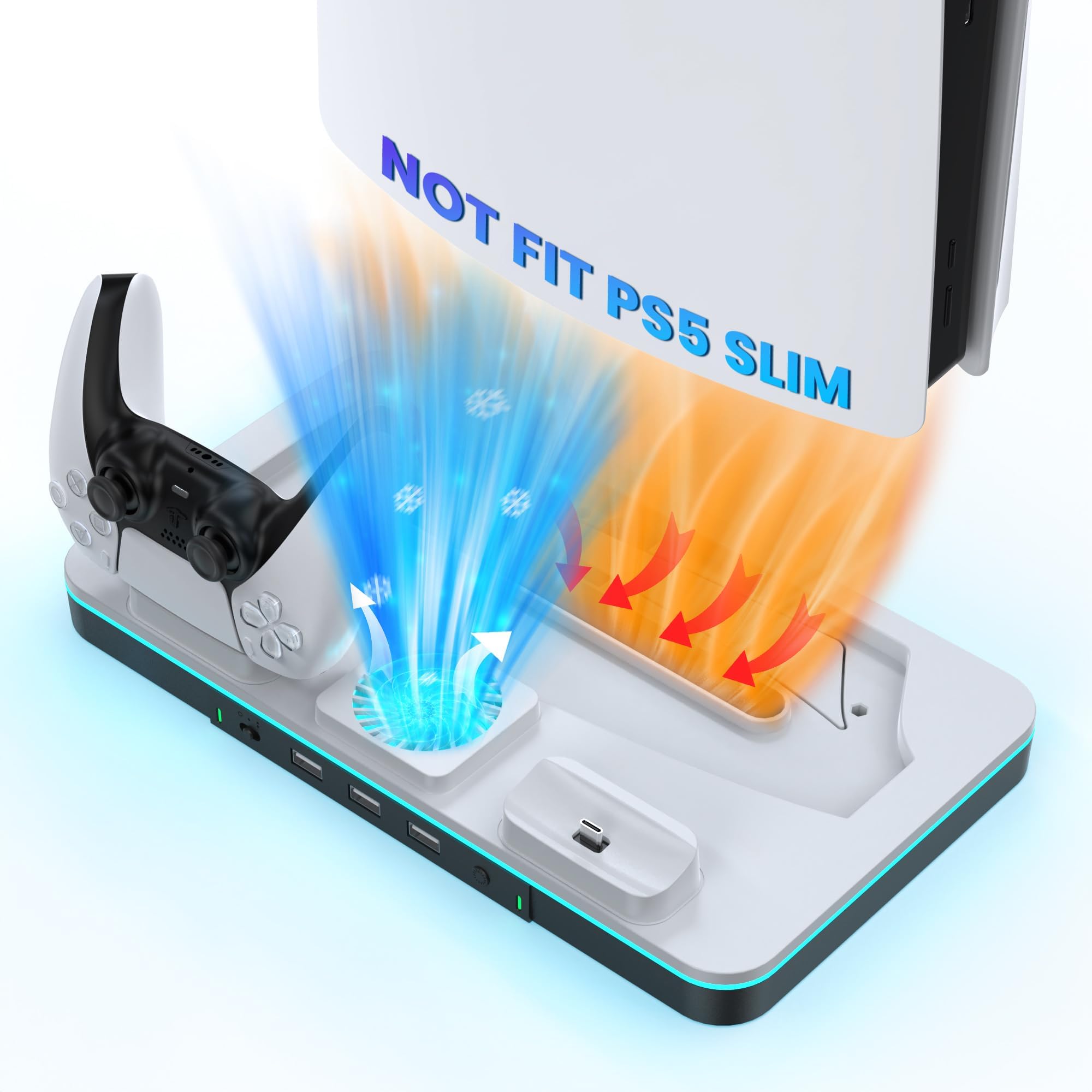 Amazon.com: CODOGOY PS5 Stand with Cooling Station and RGB LED Dual ...