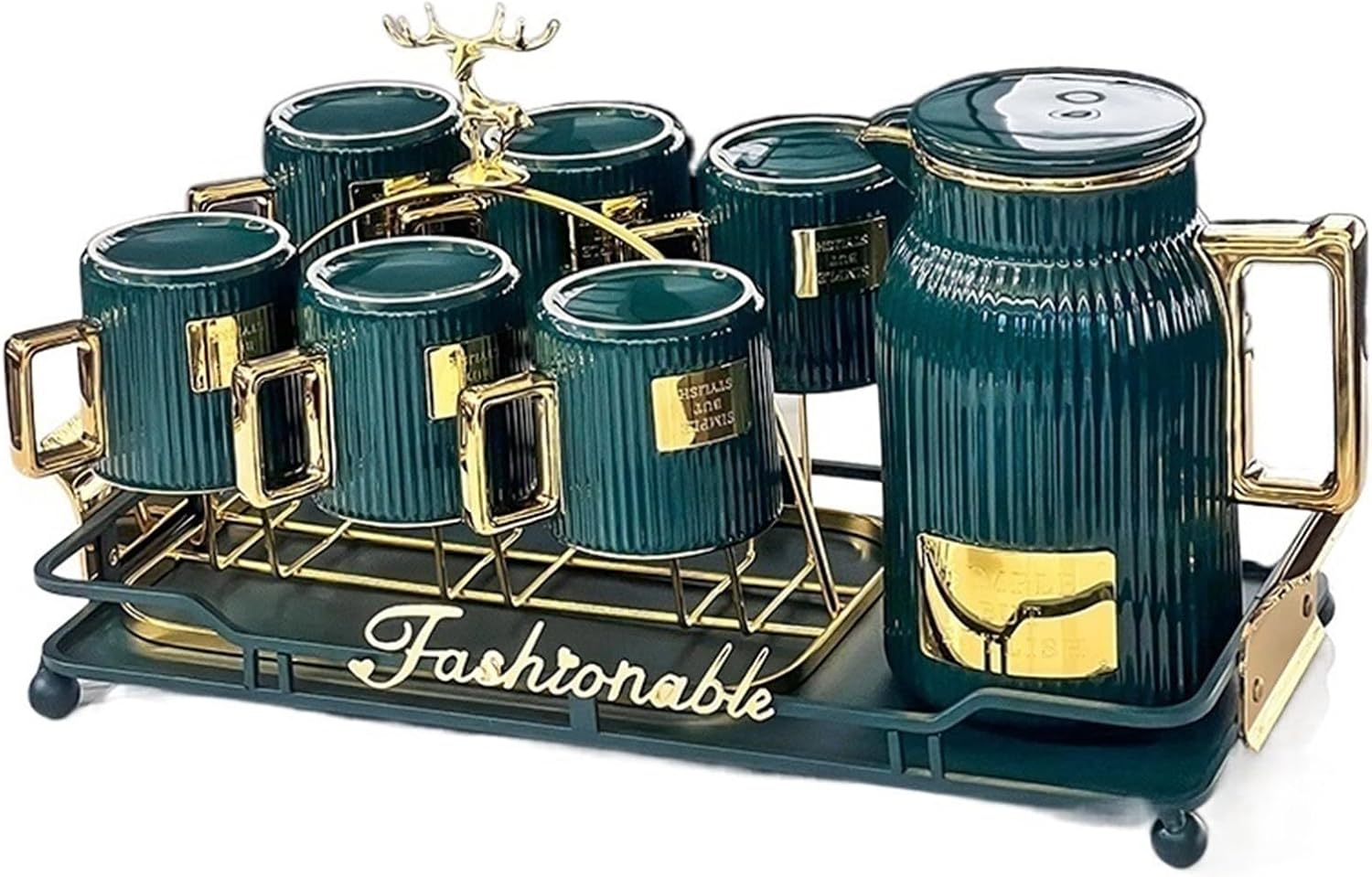 Amazon.com: water carafe set Ceramic kettle water cup teacup set modern ...