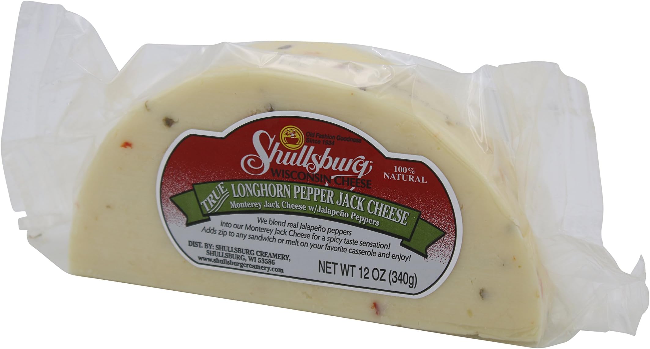 Amazon.com: Shullsburg Creamery - Pepper Jack 1/2 Moon Cheese - 12 oz ...