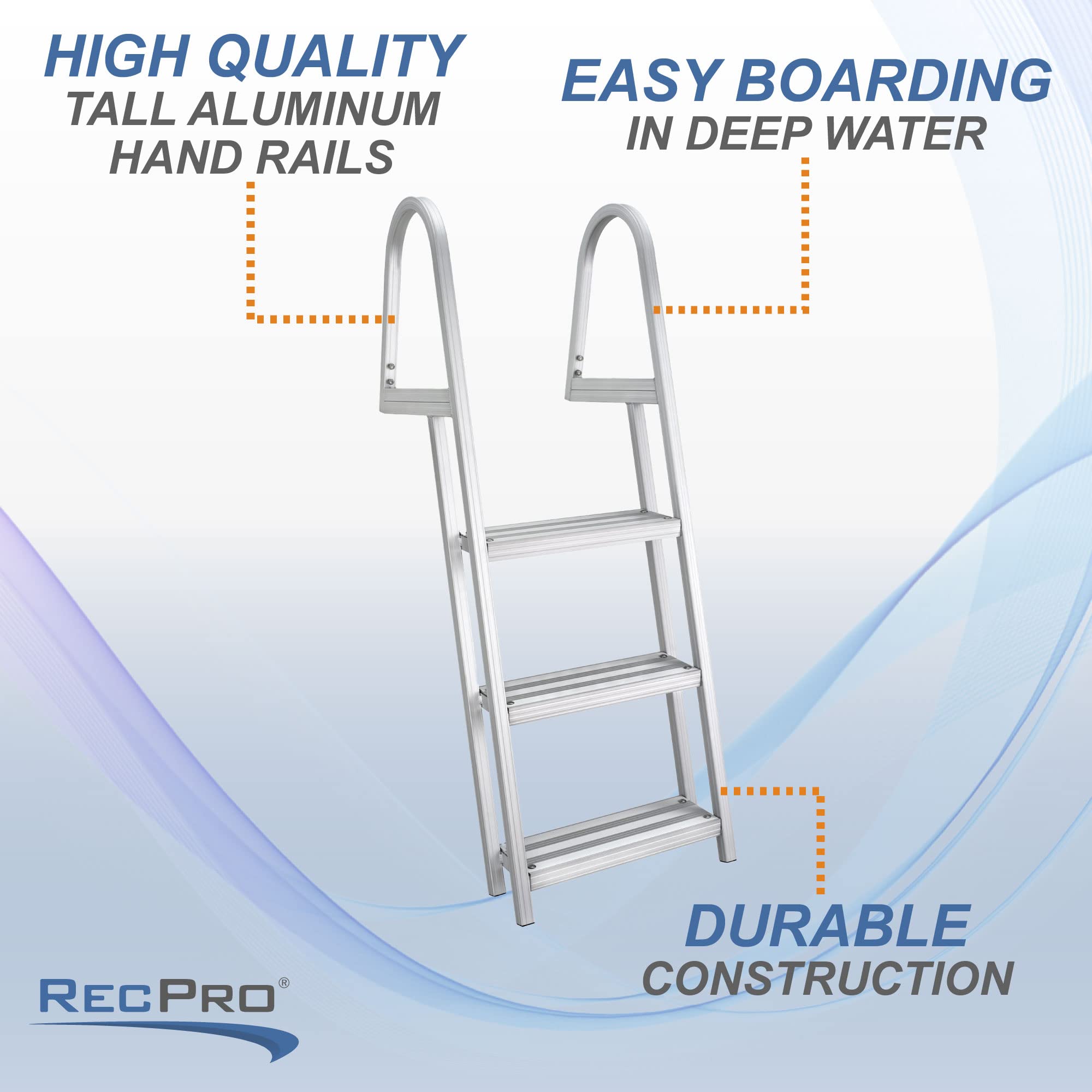 Snapklik.com : RecPro Marine Pontoon Boat Dock Heavy Duty Aluminum ...