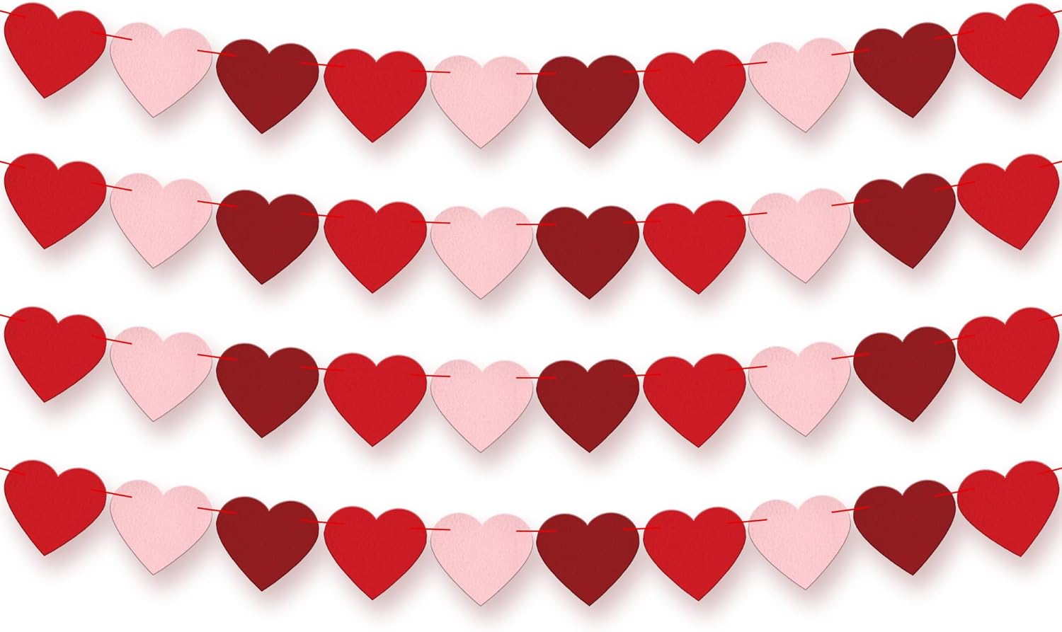 Amazon.com: KatchOn, Felt Heart Garland - Pack of 40, No DIY | Red ...