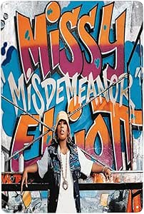 Amazon.com : DOTZRLT Missy Rapper Elliott Singer Metal Sign Metal ...