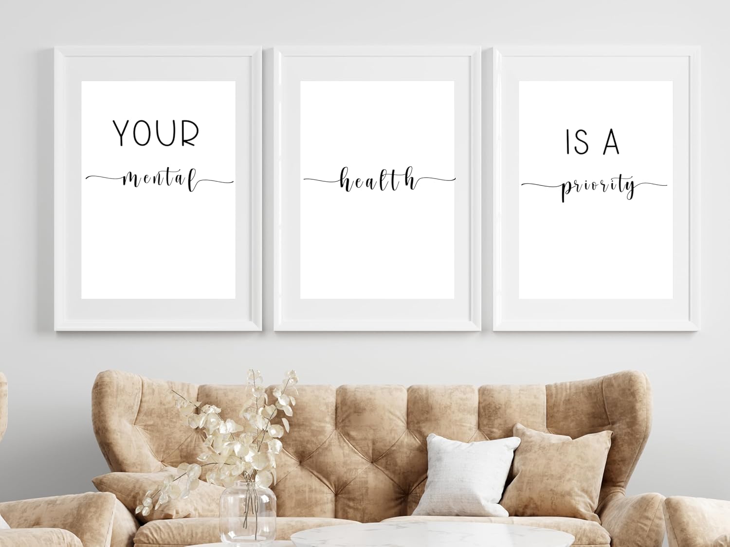 Amazon.com: Wowsweet-Your Mental Health Is A Priority Home Wall Decor ...