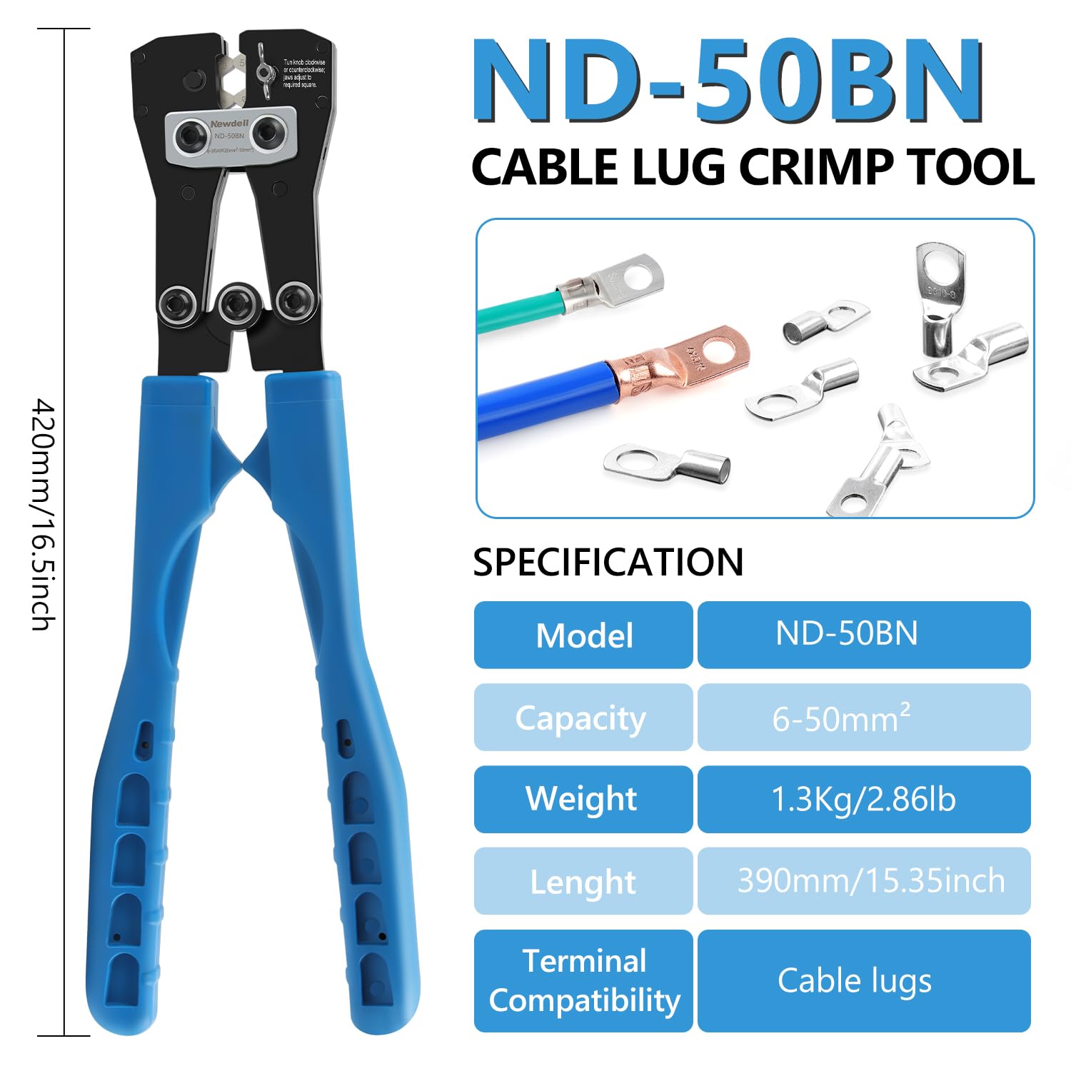 Snapklik.com : Battery Cable Lug Crimper Tool Professional Battery ...