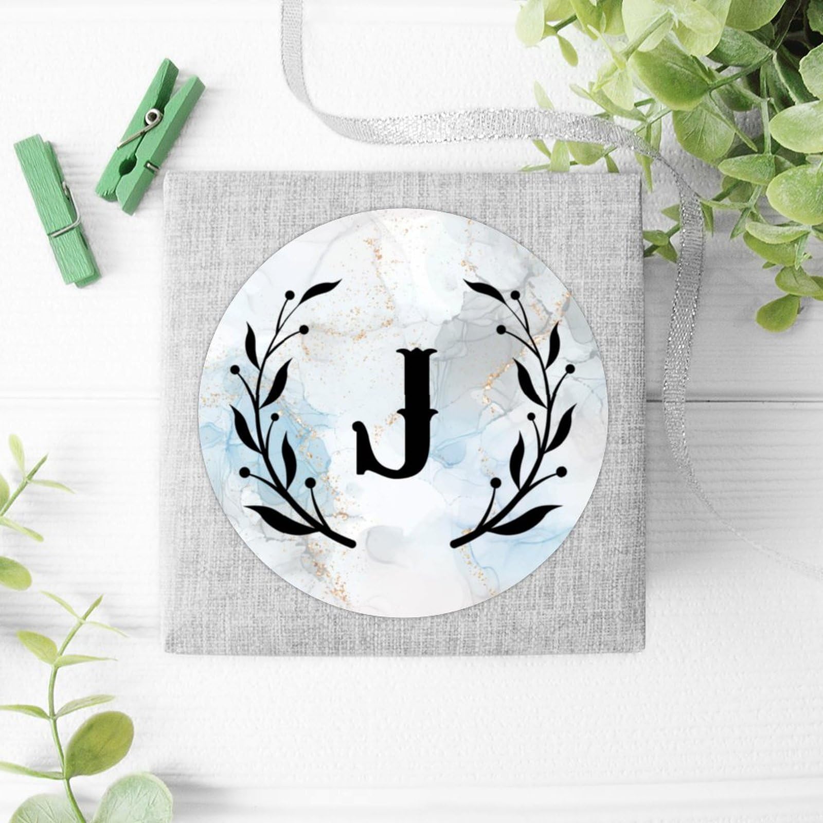 Letter J Floral Initial Monogram Family Name Vinyl Decal