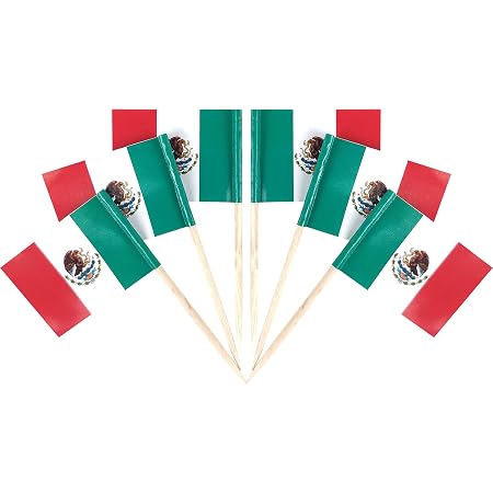 Amazon.com | JBCD Mexico Toothpick Flag Mexican Mini Small Cupcake ...