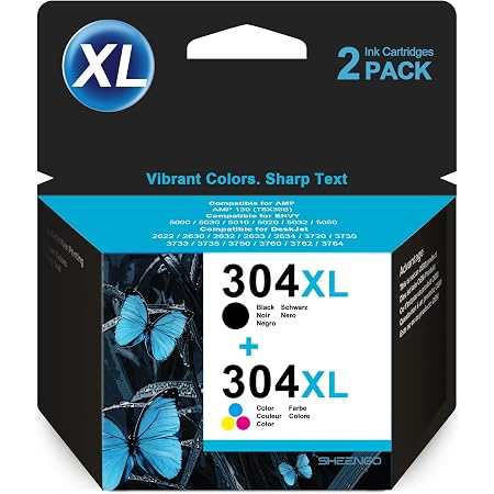 HP N9K08AE 304XL High Yield Original Ink Cartridge, Black, Packaging ...