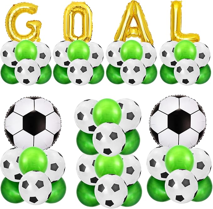 Amazon.com: Soccer Balloons Soccer Party Decorations GOAL Balloons for ...