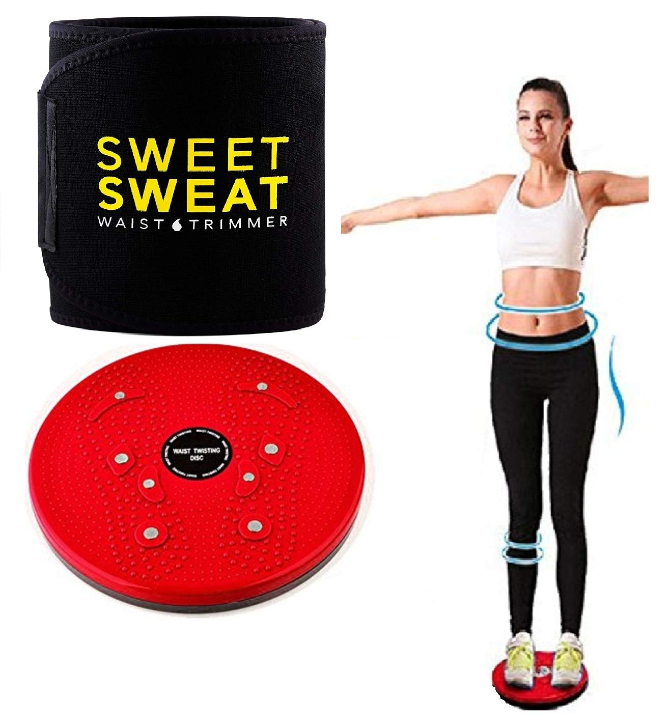 Tummy Twister Trimmer and Sweat Slim Belt Combo Aerobic Exercise Foot ...