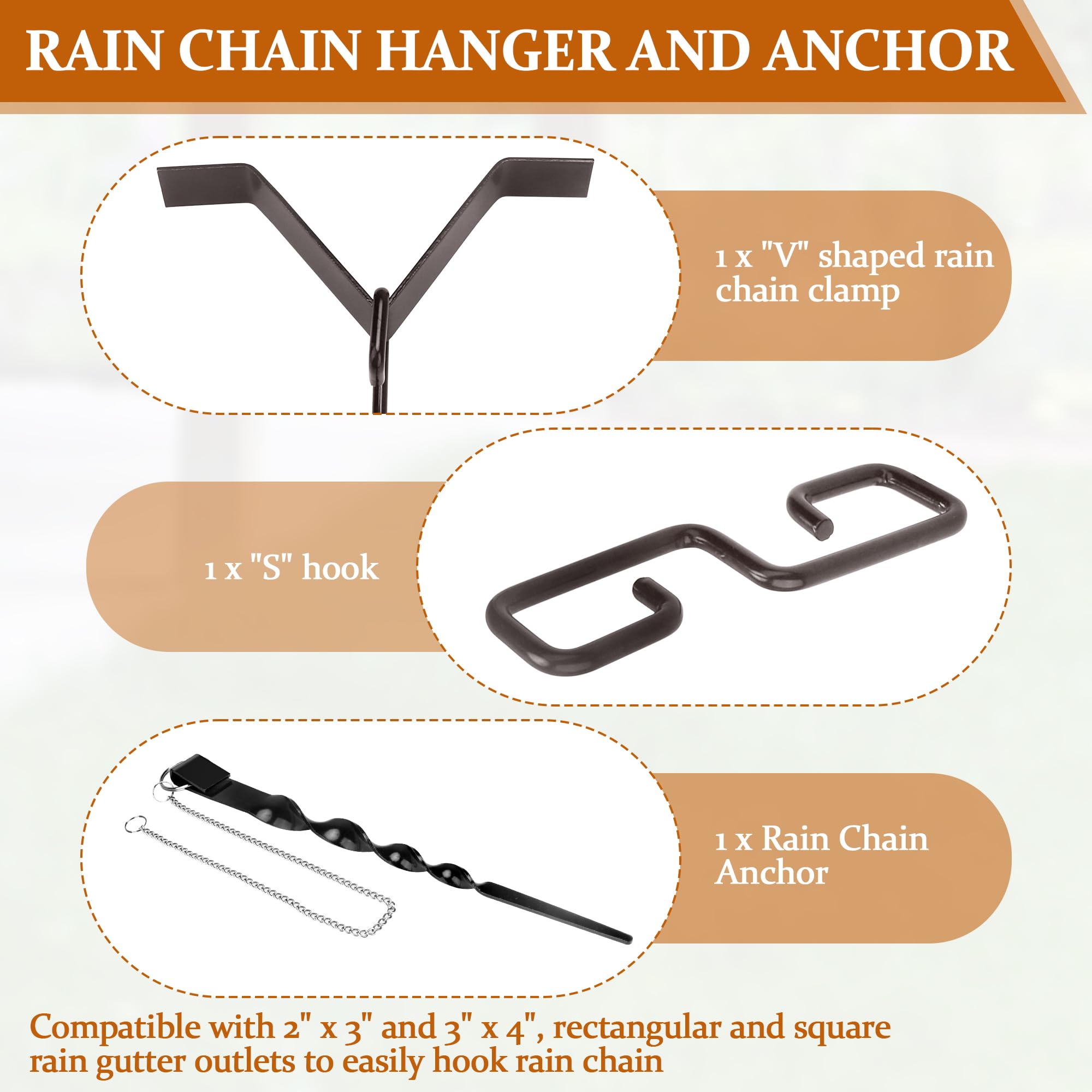 Snapklik.com : Rain Chains Clip And Ground Anchor Kit