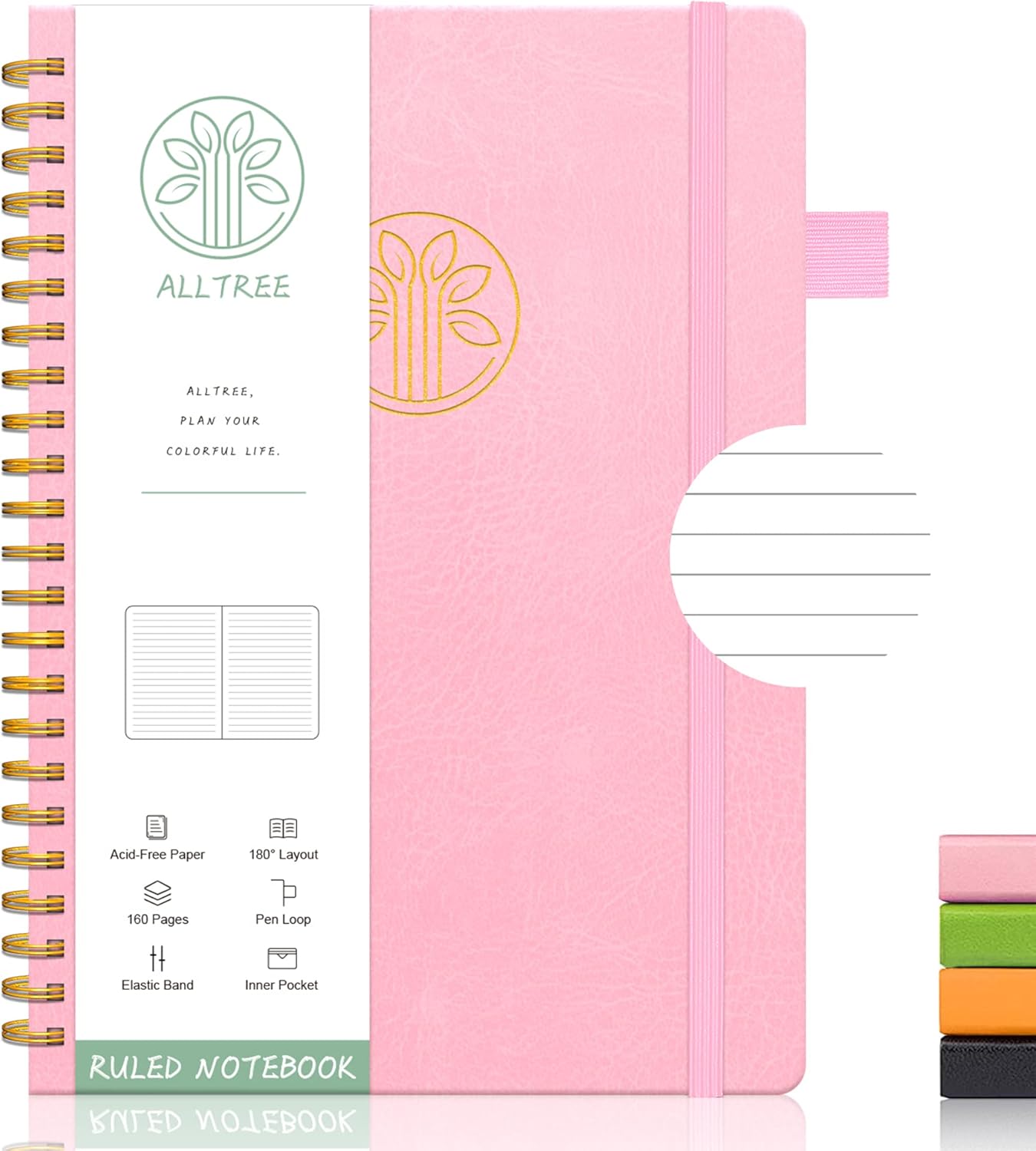 Amazon.com : Alltree Lined Journal Notebook, Hardcover Spiral Notebook ...