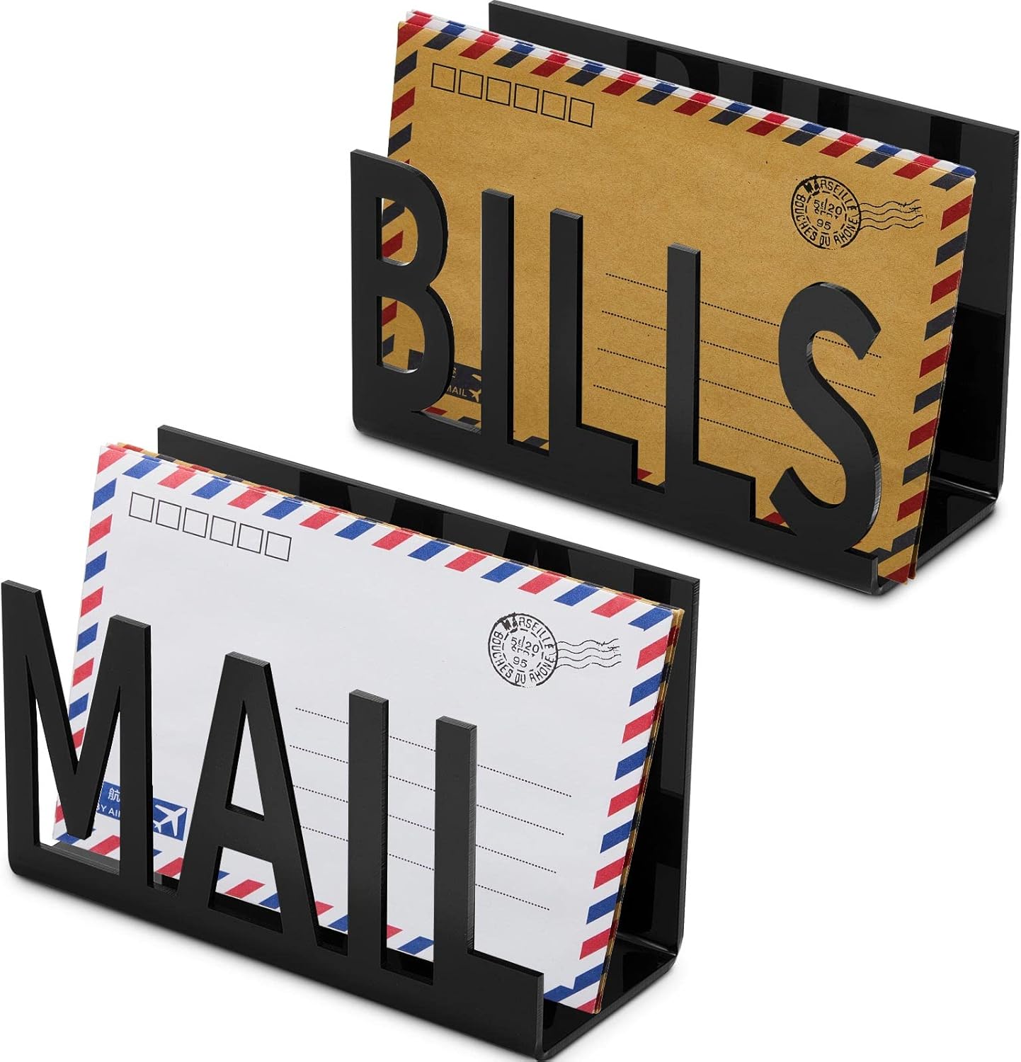 Amazon.com : Quzzil 2 Pcs Mail Bill Organizers Holders for Desk Mail ...