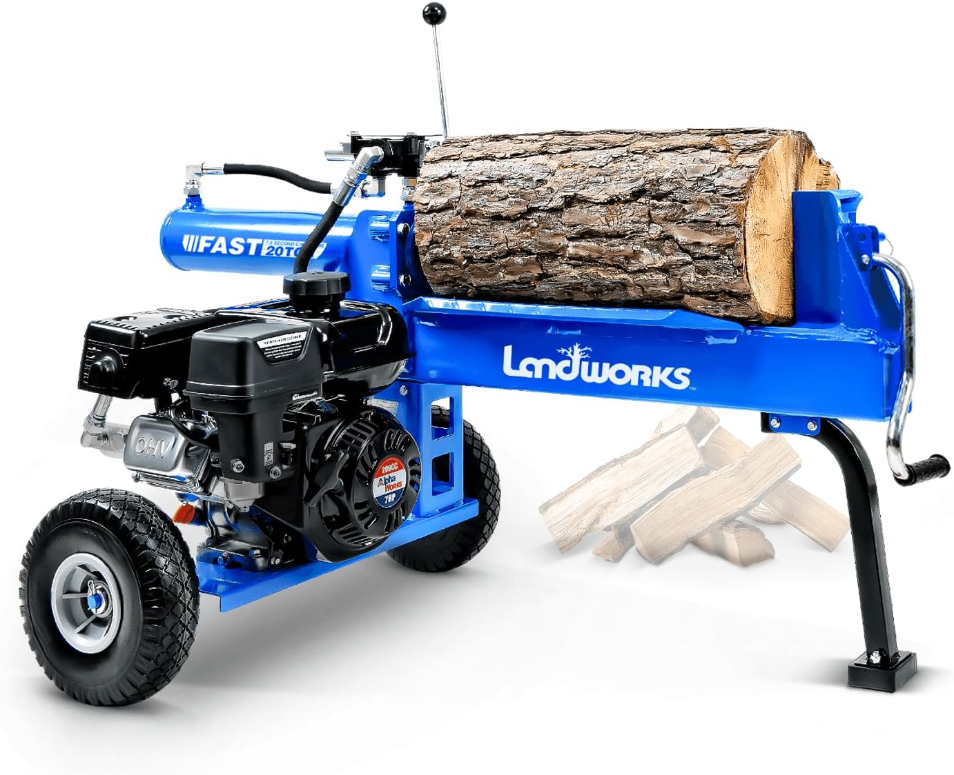 Amazon.com : Landworks Log Splitter Portable 20 Ton Rapid Auto Return ...