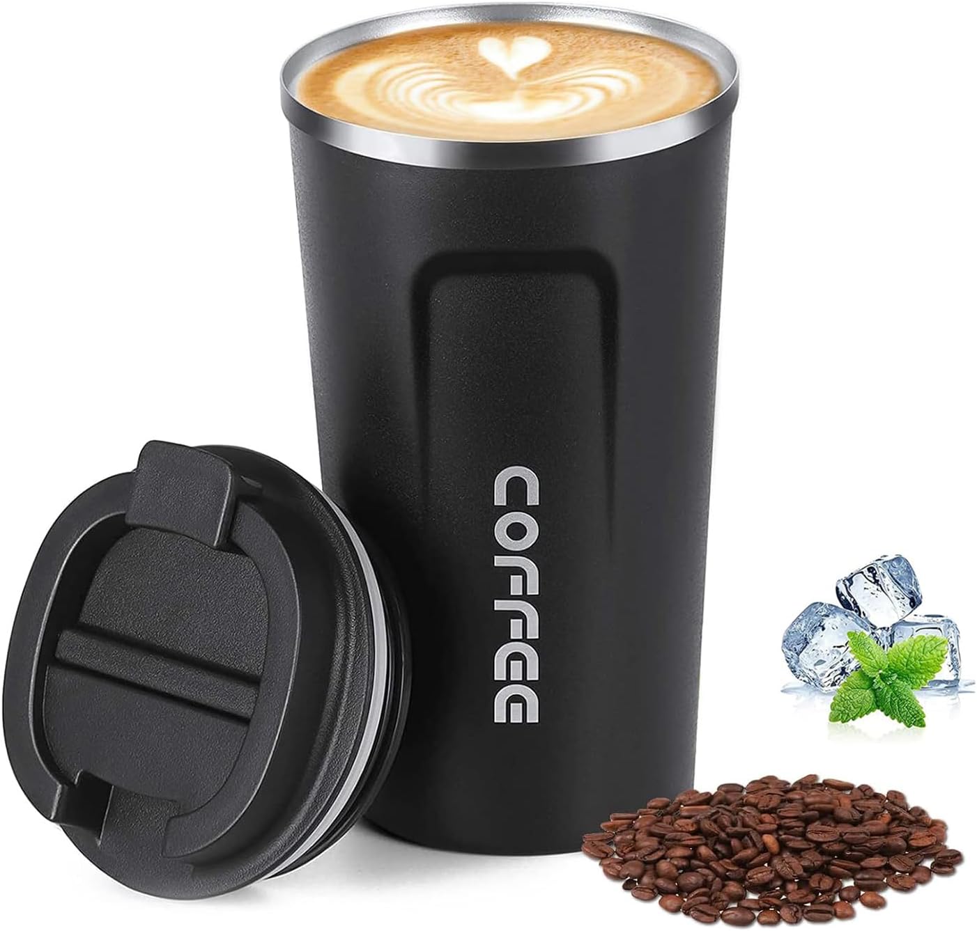 KISUOMAOYI Travel Mugs, Insulated Coffee Cup with Leakproof Lid ...