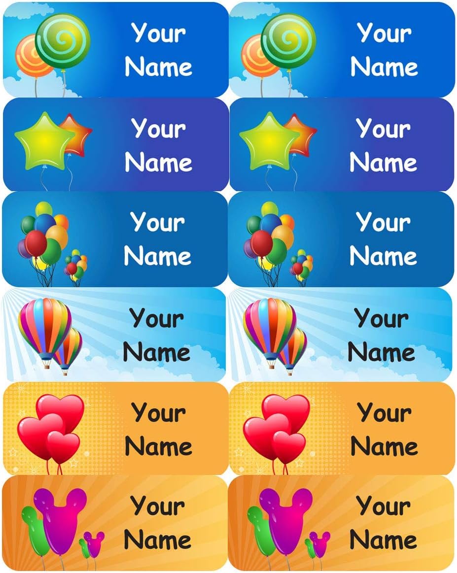 96 Write-on Stickers for Kids in 4 Sizes | Waterproof Stickers for ...