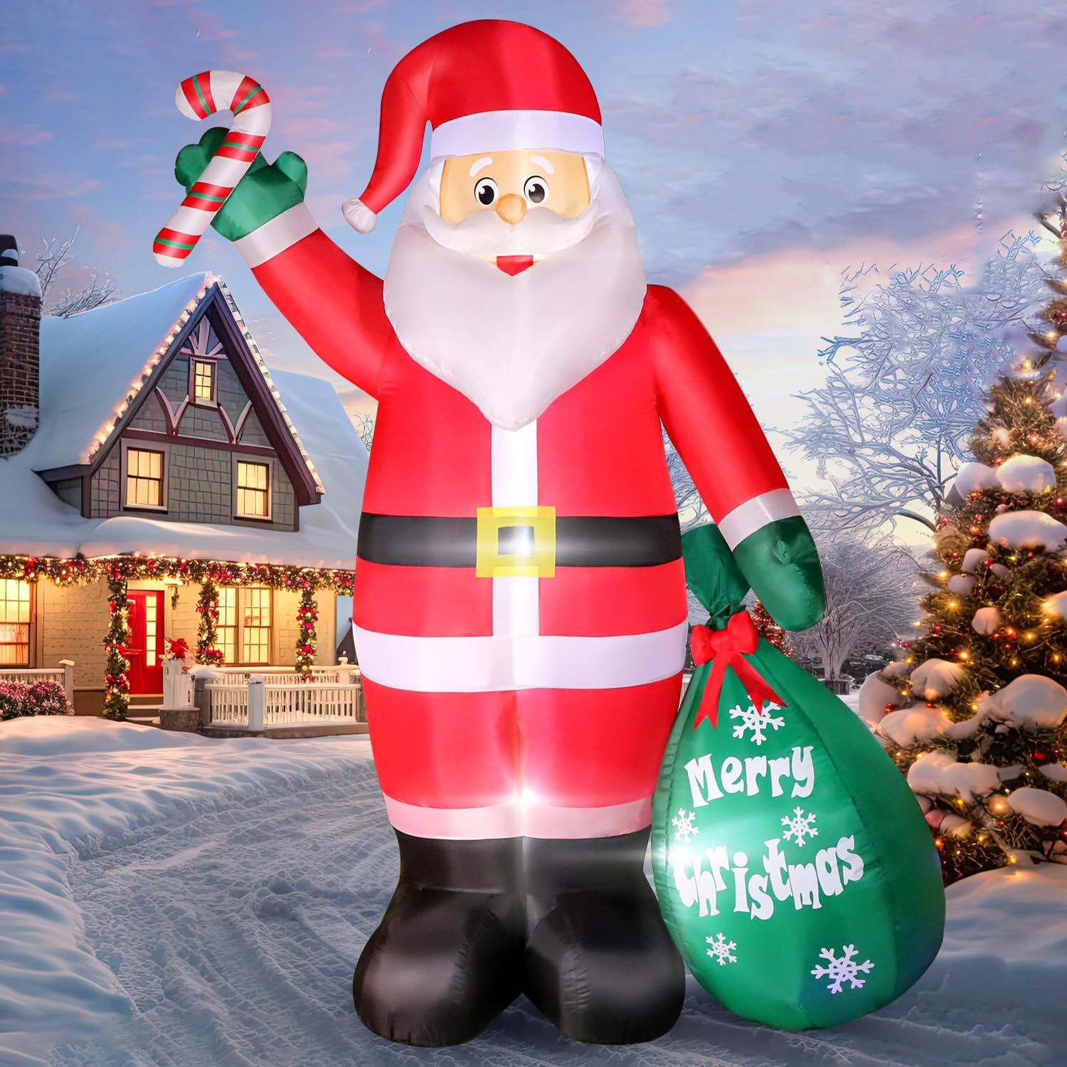 Amazon.de: 240cm Aufblasbarer Weihnachtsmann mit LED Beleuchtung ...