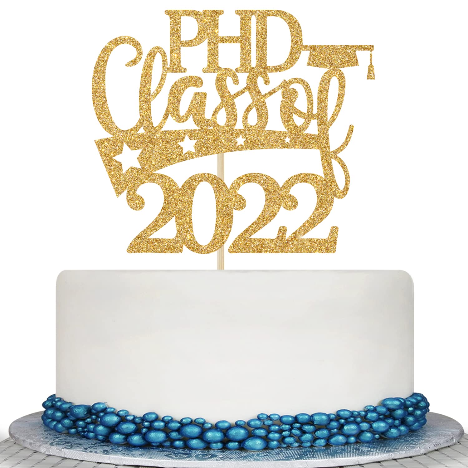 Buy Gold Glitter PHD Class of 2022 Cake Topper - Ph.D Graduation ...
