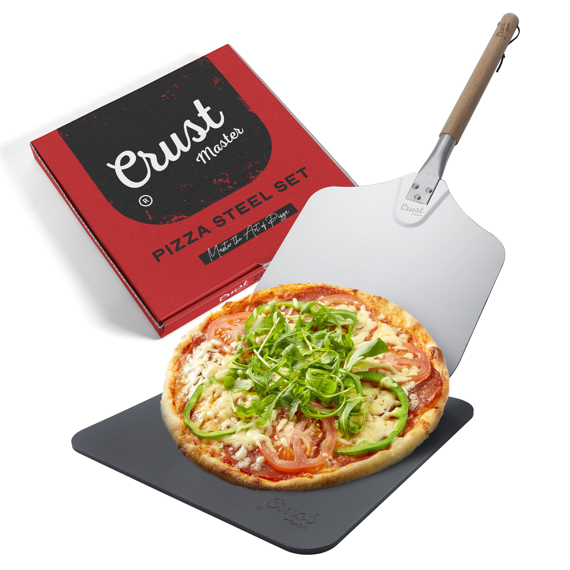 Crust Master Pizza Steel Set - XL (14”x14” - 1/4" Thick) Square ...