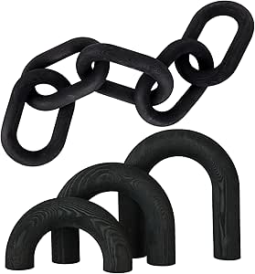 Amazon.com: HMASYO Wood Chain Link Decor & Wood Arch Decorative Objects ...