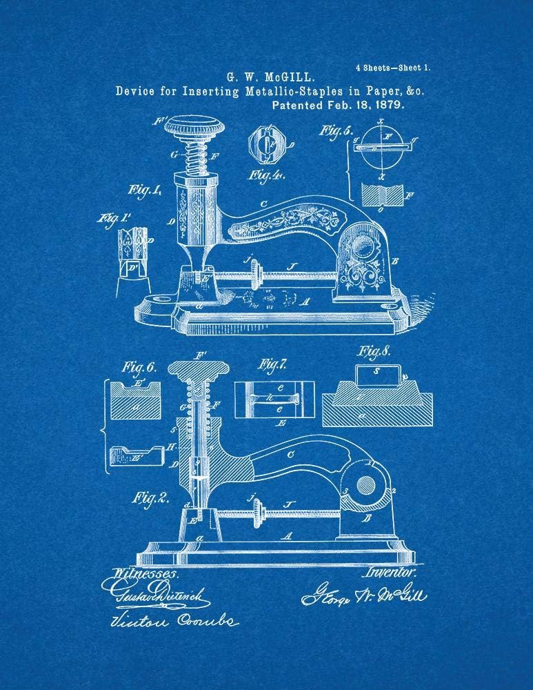 Amazon.com: Stapler Patent Print Blueprint (13" x 19") M15337: Posters ...