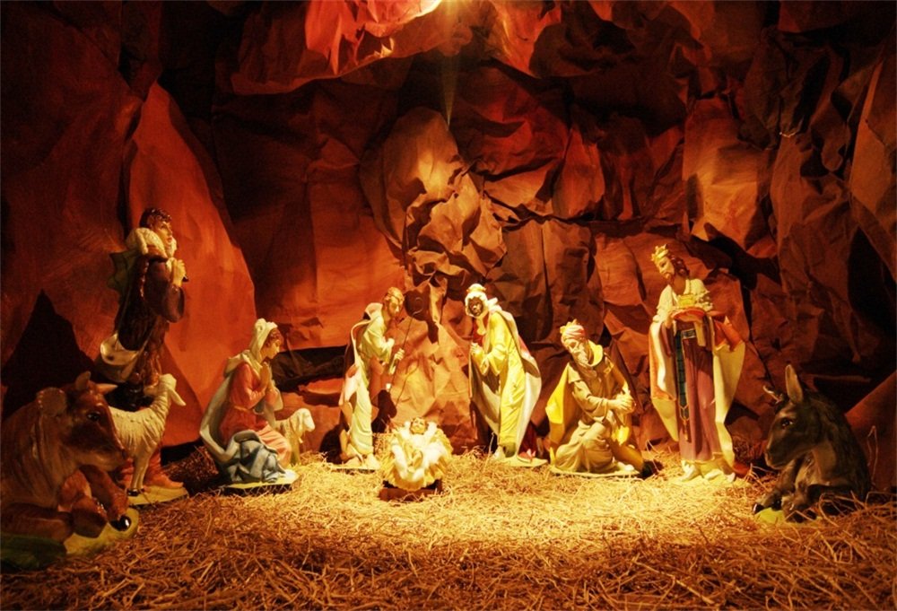 Buy LFEEY 5x3ft Christmas Manger Scene Backdrop Christ Child Birth of ...