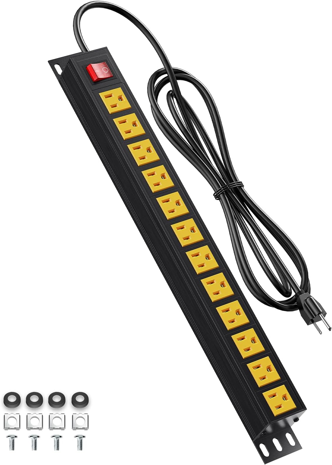 Amazon.com: 12 Outlet Metal Power Strip, 19inch Rack Mount Heavy Duty ...