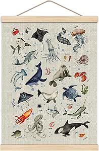 Amazon.com: HKTZM Marine Animals Poster Hangers 12.5x17 Inch, Ocean ...