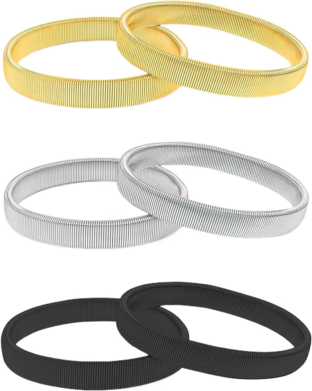 Elastic Arm Bands - 3 Pairs Anti-Slip Metal Garter Armbands, Adjustable ...
