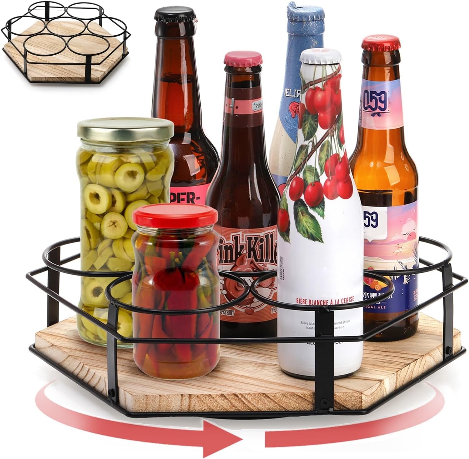 Amazon.com: Rotating Coffee Syrup Organizer for Countertop, 7 Bottles ...