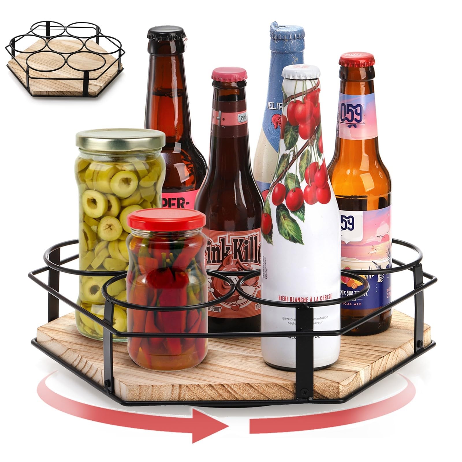 Amazon.com: Cididu 7 Bottles Rotating Syrup Rack, Countertop Coffee ...