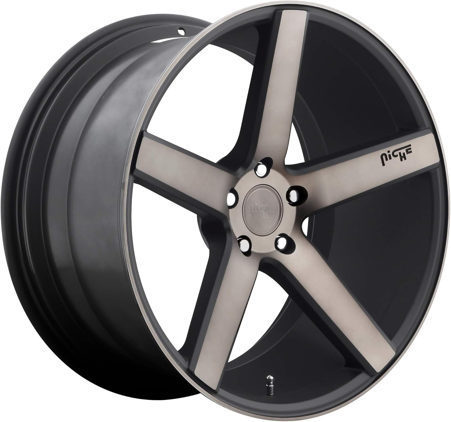 Amazon.com: Niche Milan 19 Black Flake Wheel / Rim 5x4.5 with a 35mm ...