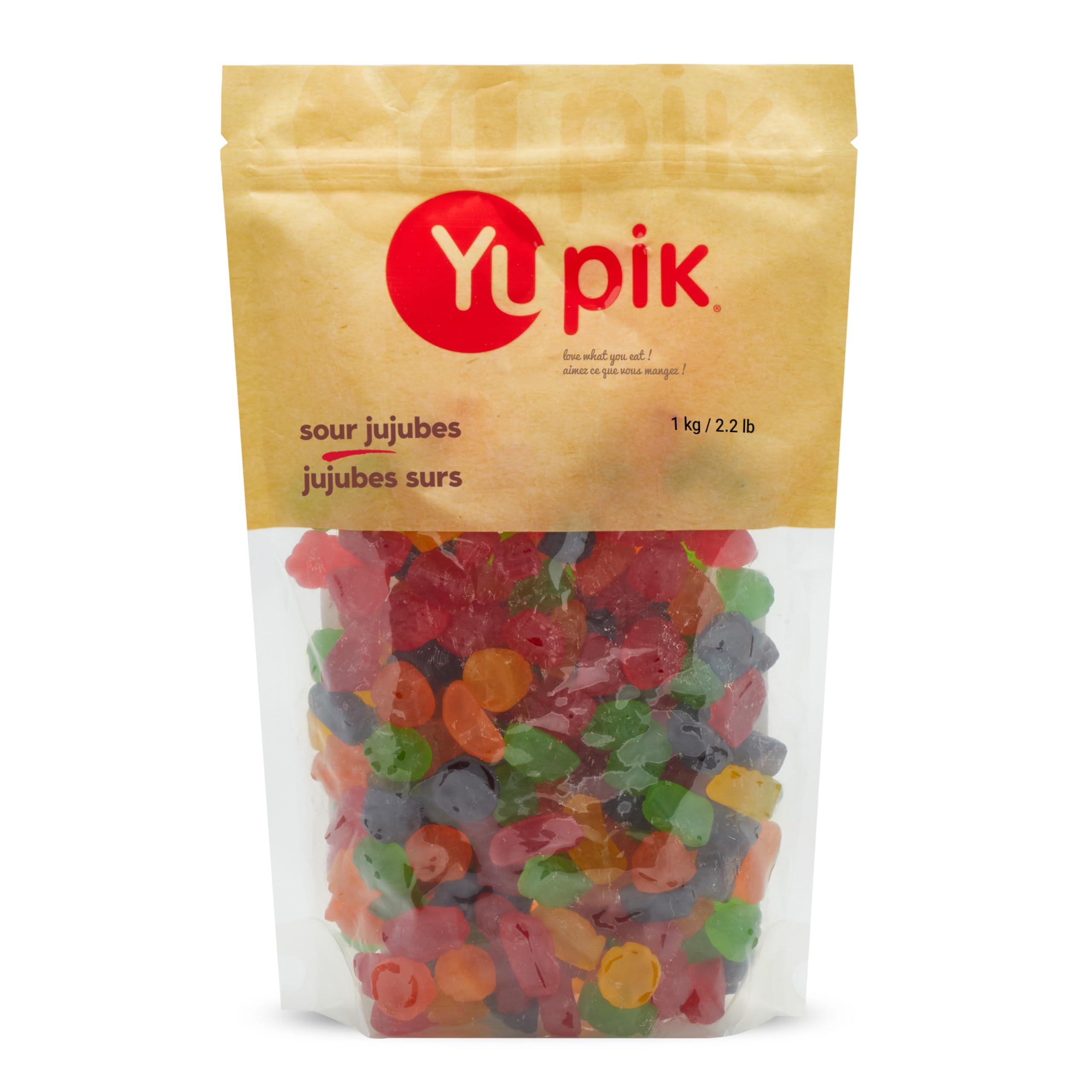 Yupik Sour Jujubes, 1 kg, Gluten-Free, Tart & Sweet, Fruity Flavors ...