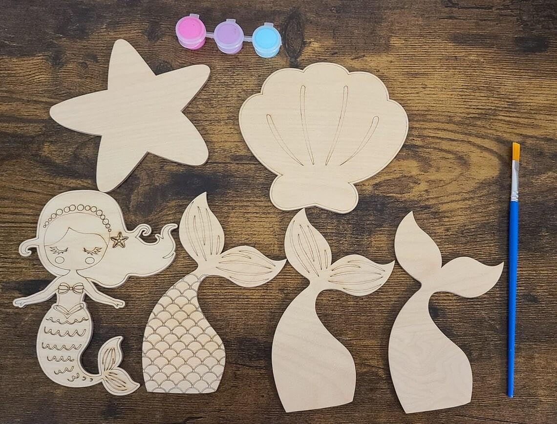 Haoser Mermaid DIY kit, Paint kit for Kids, Craft Kits, Birthday Party ...